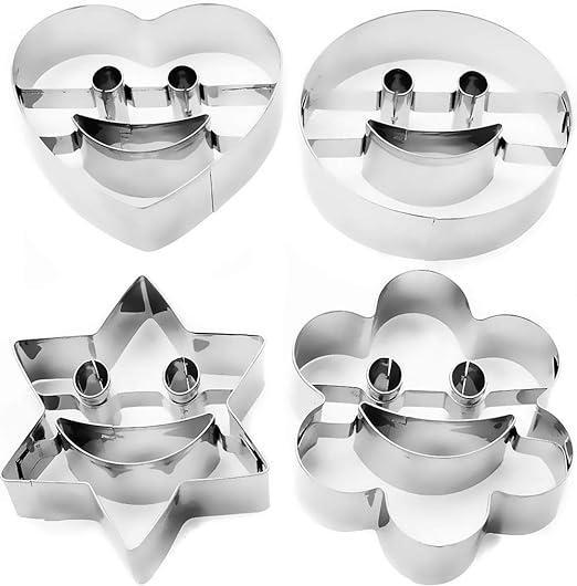 Cookie Cutters Set of 4 - For Baking Fun - Emoji, Smiley, Heart and ...