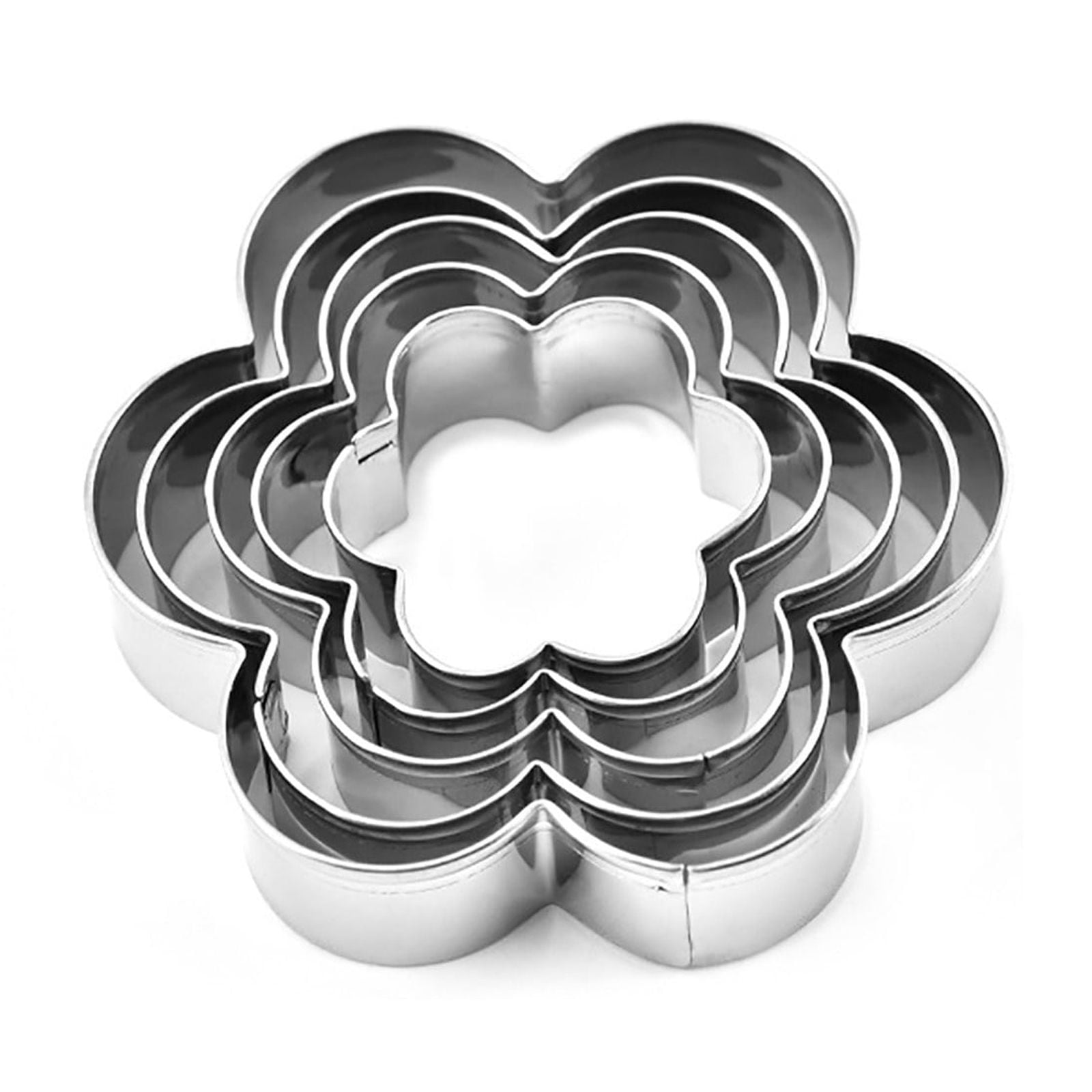 Cookie Cutters Shapes Baking Set, 5PCS Flower Shape Biscuit Stainless ...