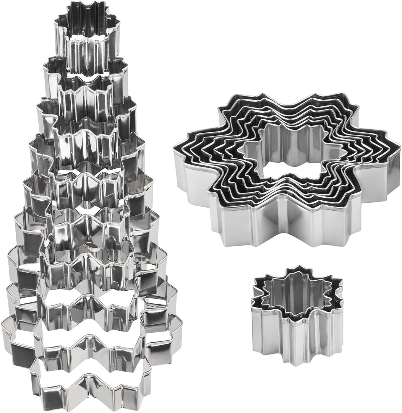 Cookie Cutters Snowflake Set - 3D Christmas Tree Cookie Cutter - 9 ...