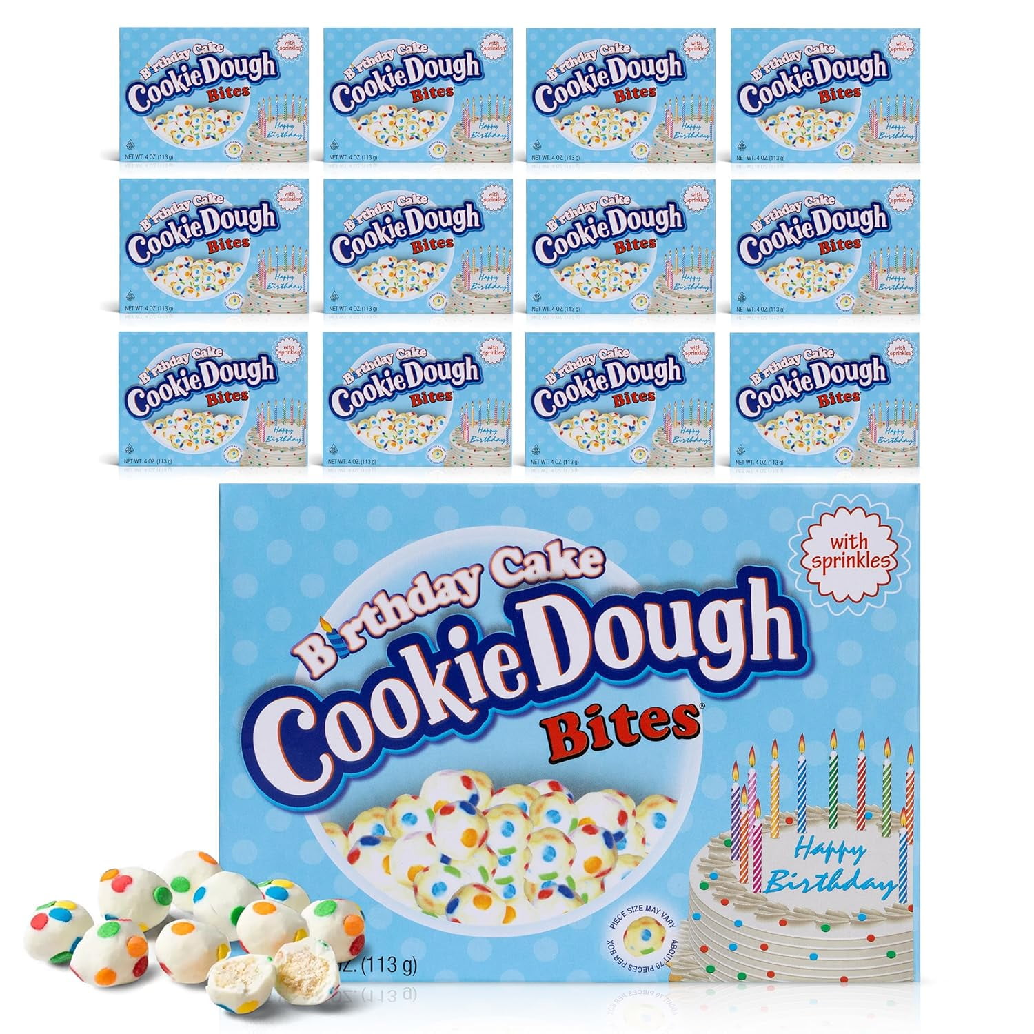Cookie Dough Bites Candy Birthday Cake 12 boxes 37.2 ounce - Walmart.com