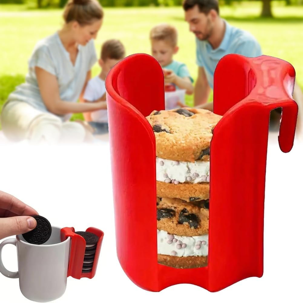 Cookie Holder Mug, Red Cookie Holder, Reusable Plaastic Cup Side Cookie ...