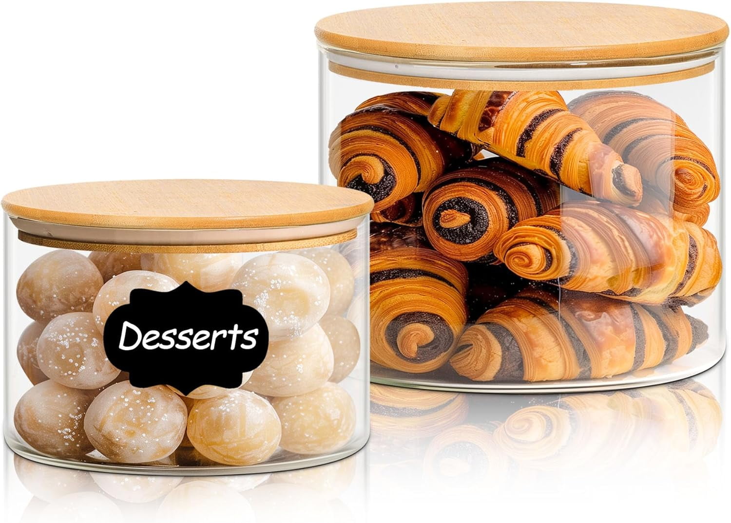 Cookie Jar, Large Glass Jar with Lid Glass Food Storage Containers ...
