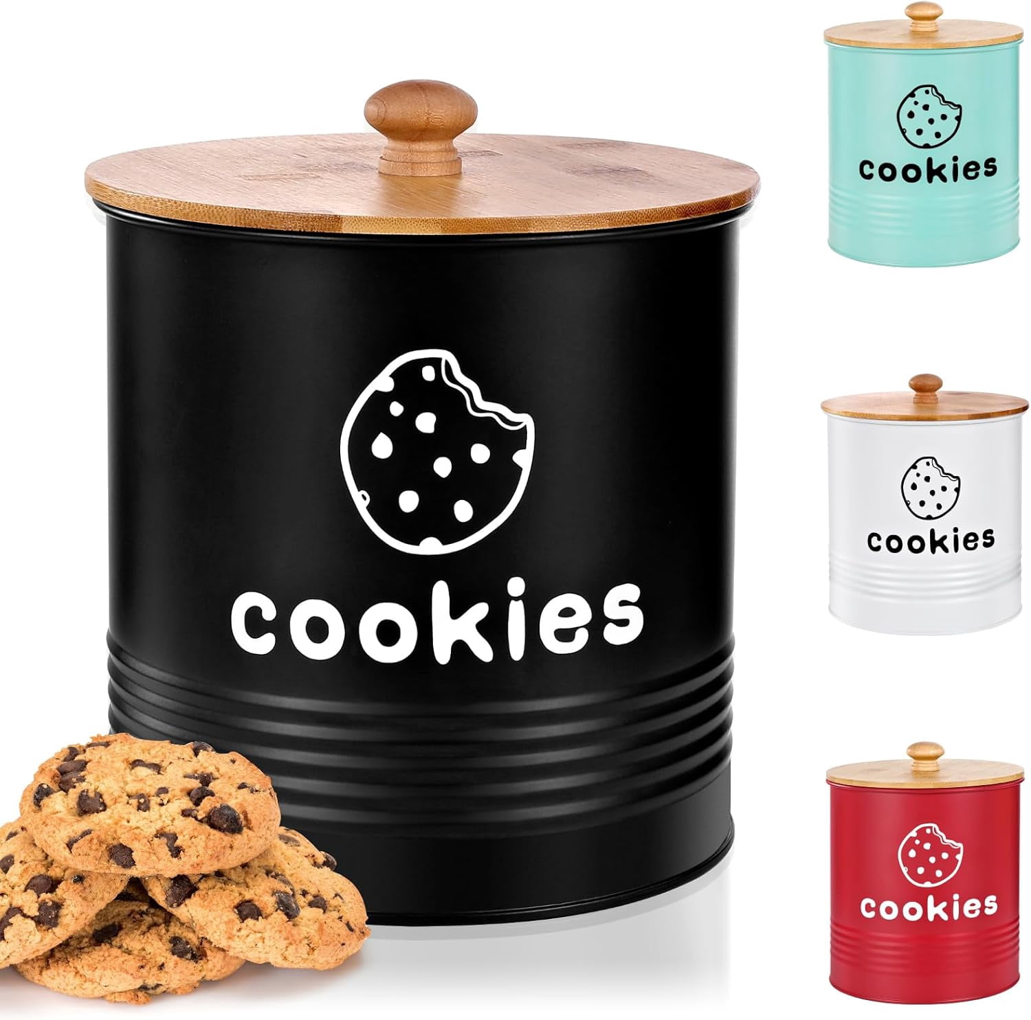 Cookie Jars with Lids Airtight, Large Cookie Tins, 1.5 Gallons Cookie ...