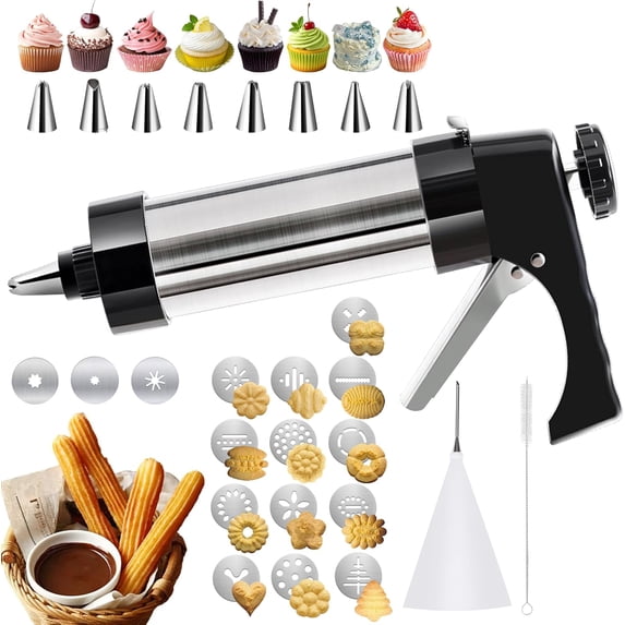 Cookie Maker, Churros Spritz Cookies Press Gun 3 in 1 for Baking with ...