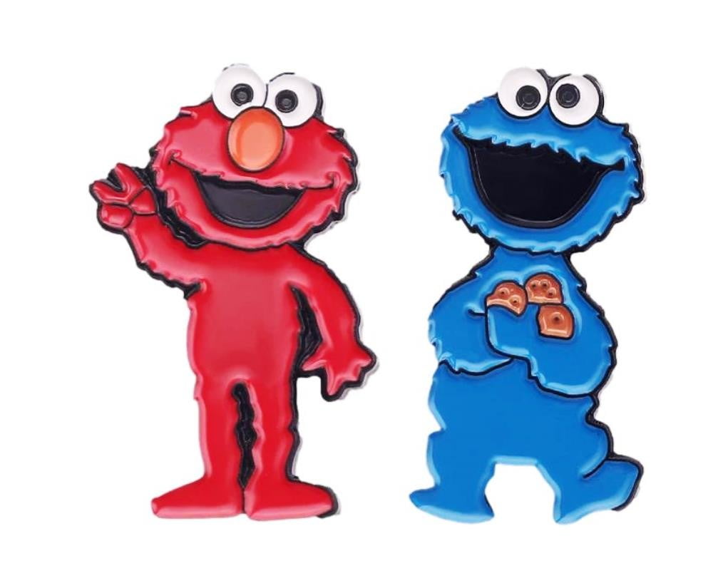 Cookie Monster And Elmo 1 Inch Tall Enamel Metal Pin Set of 2 - Walmart.com