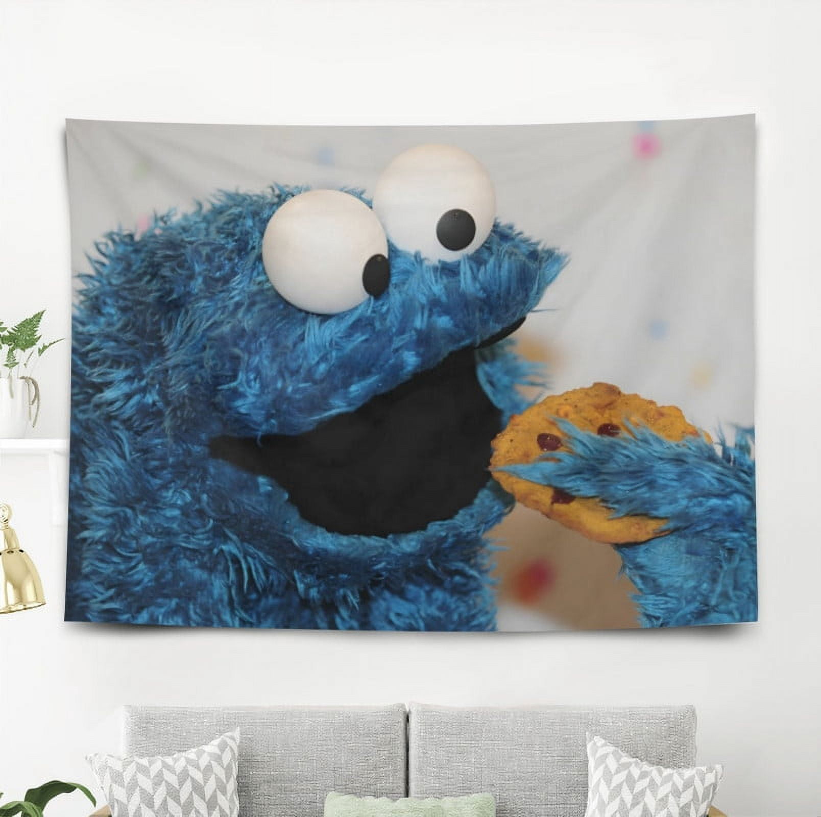 Cookie Monster Tapestry Gift Wall Hanging Backdrop for Room Bedroom ...
