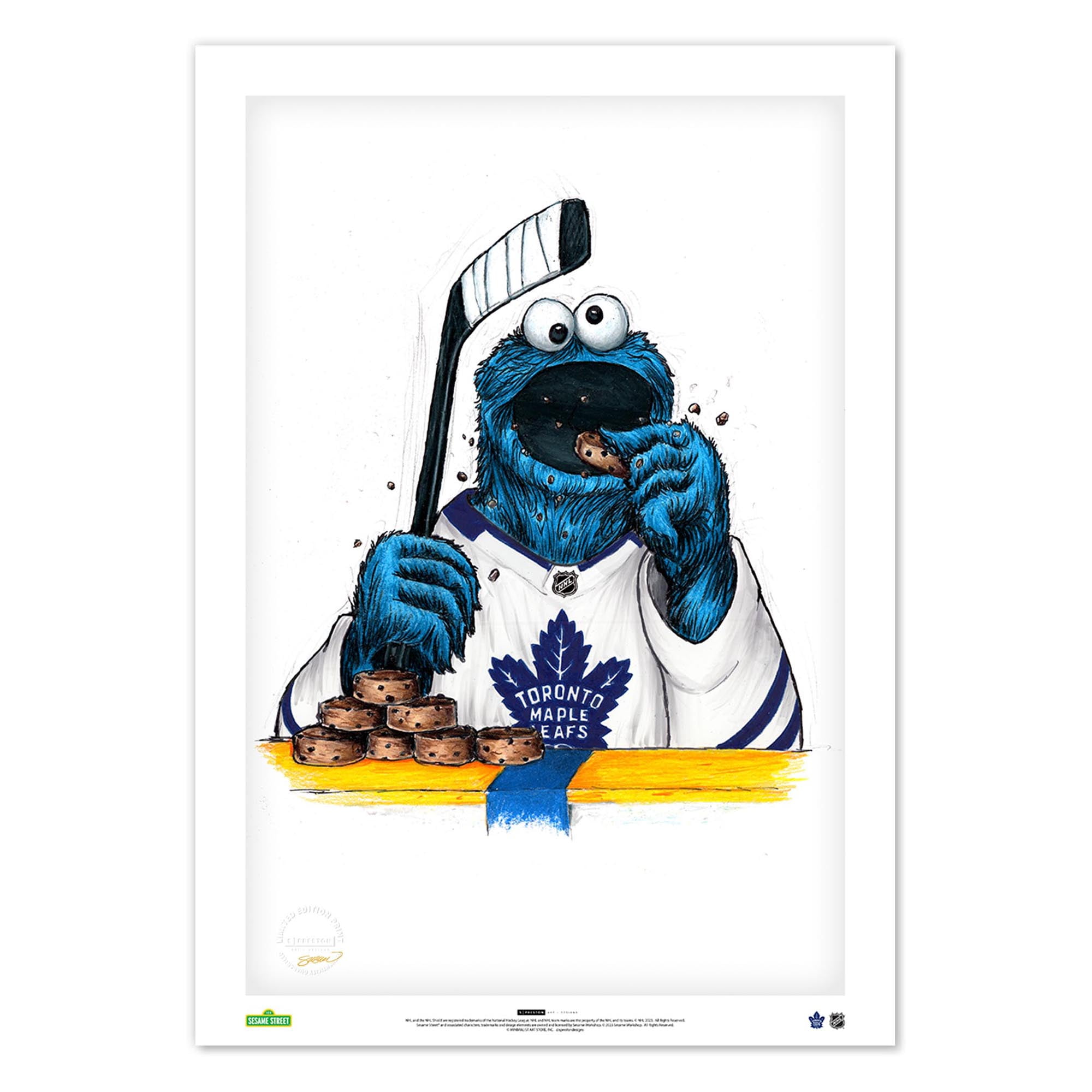 Cookie Monster Toronto Maple Leafs 14" x 20" Sesame Street Limited ...