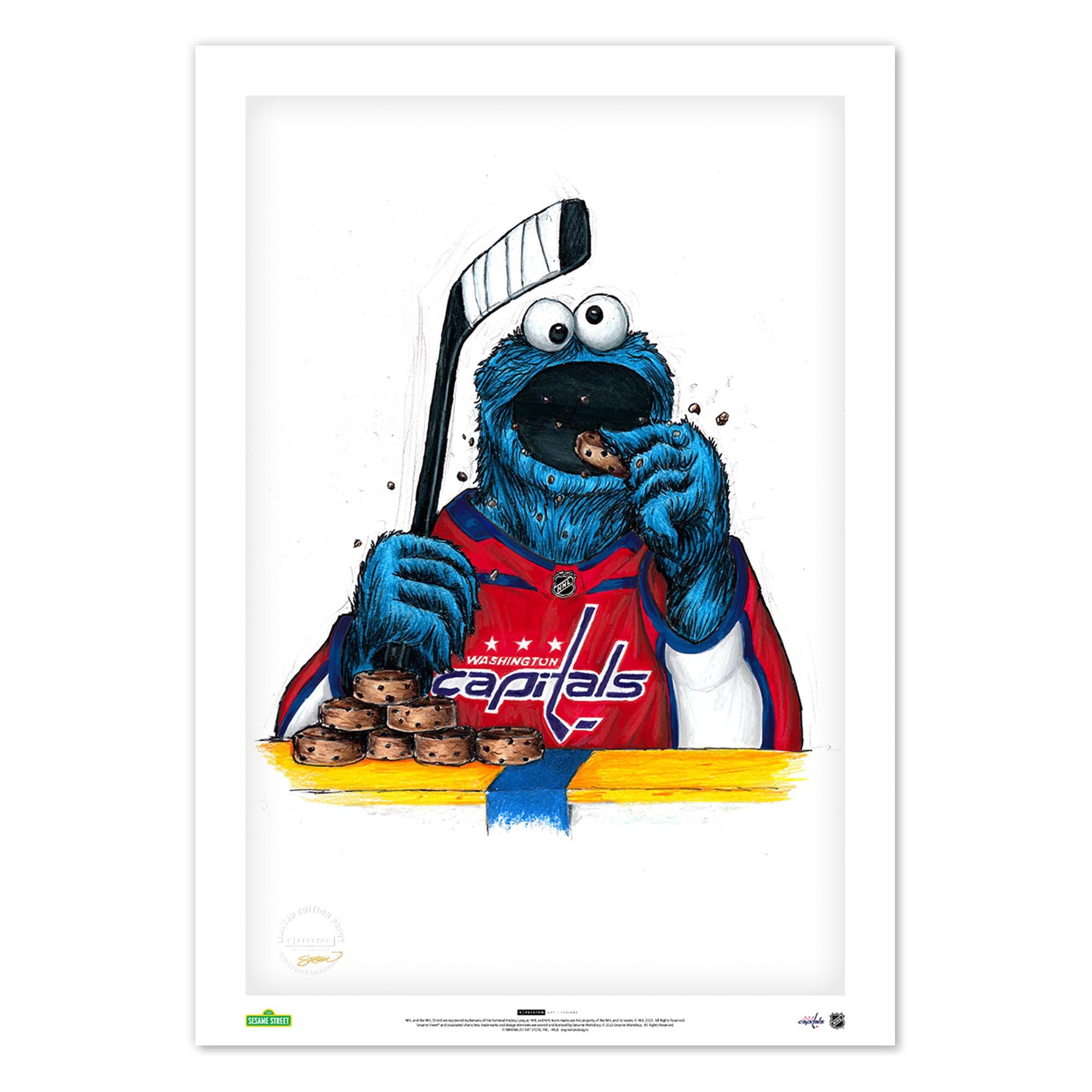 Cookie Monster Washington Capitals 24" x 36" Sesame Street Limited ...