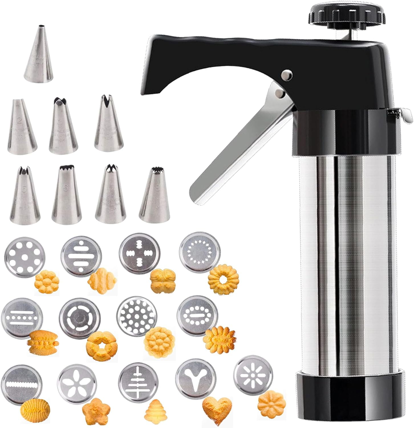 Cookie Press Cake Decorating Kit: Spritz Cookie Press/Cookie Press Gun ...