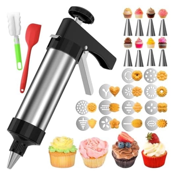 Cookie Press, Cookie Maker, Stainless Steel Cookie Press Kit with 13 ...