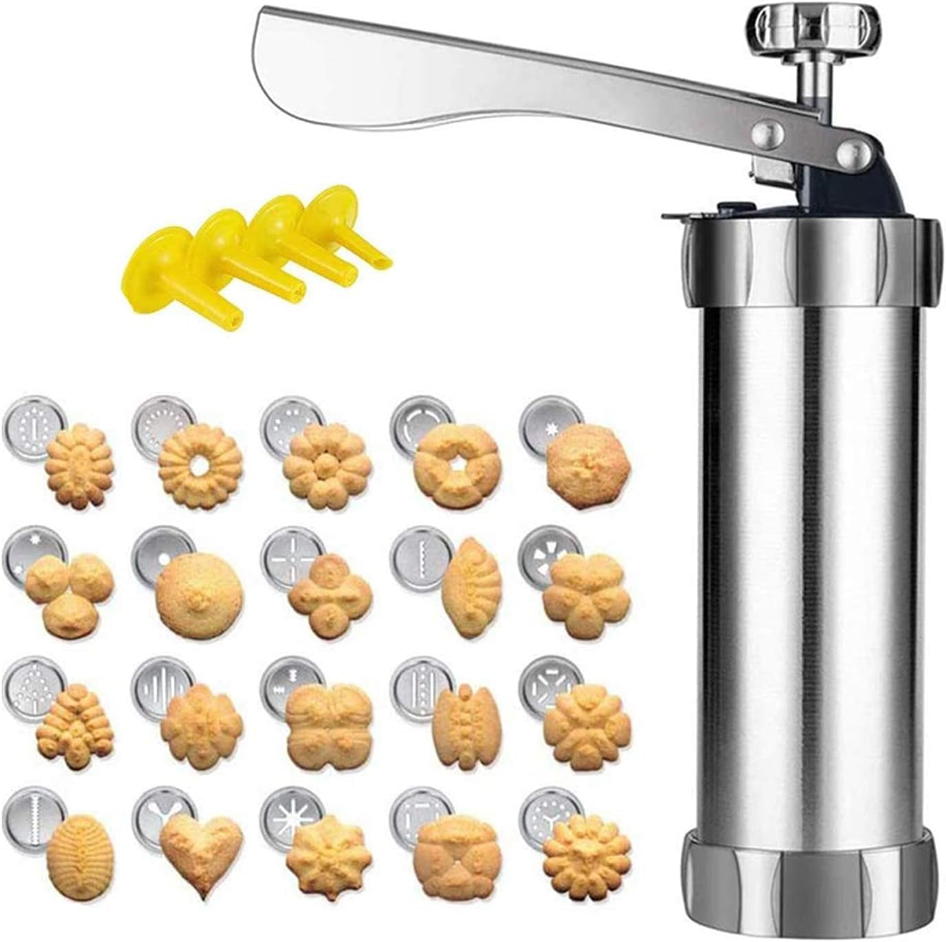 Cookie Press Gun Kit, Stainless Steel Cookie/Cake Icing Decoration ...