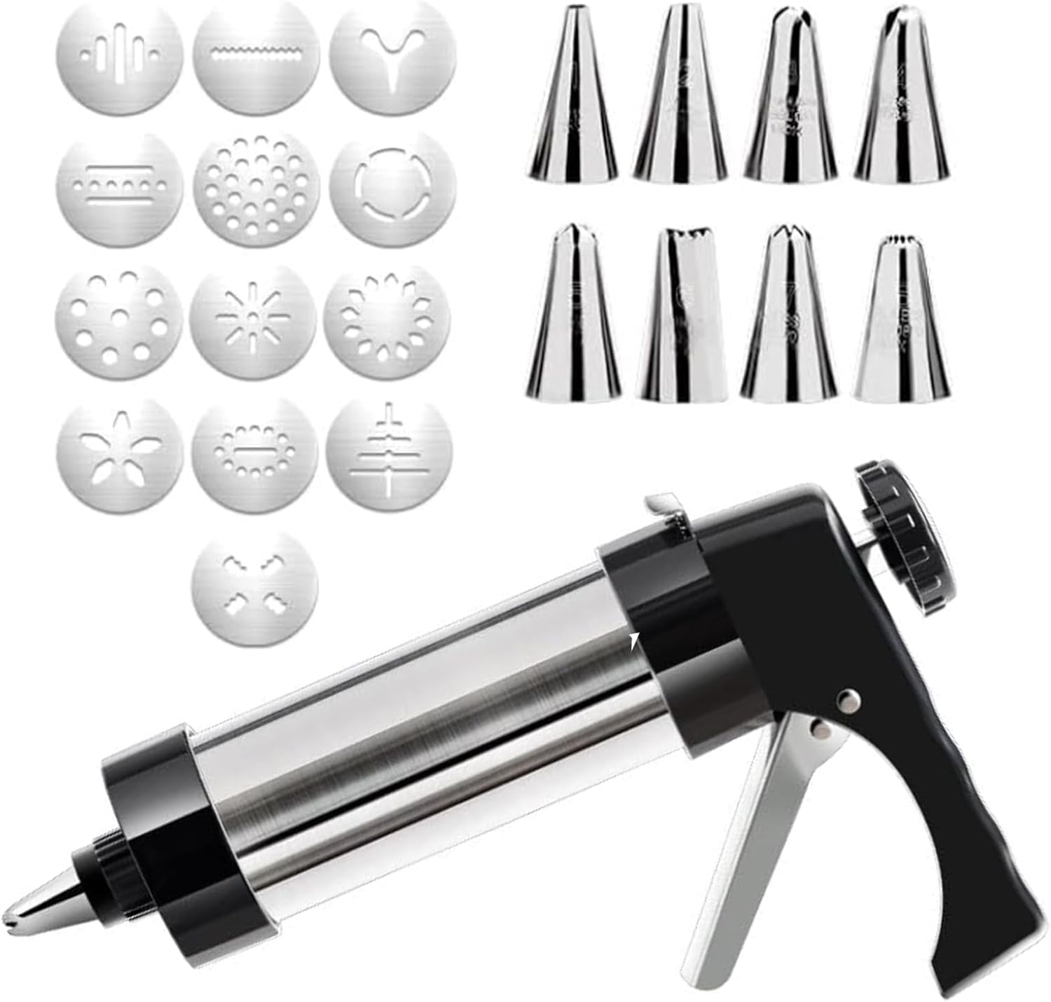Cookie Press Gun Kit, Stainless Steel Cookie Press Set for Baking Icing ...