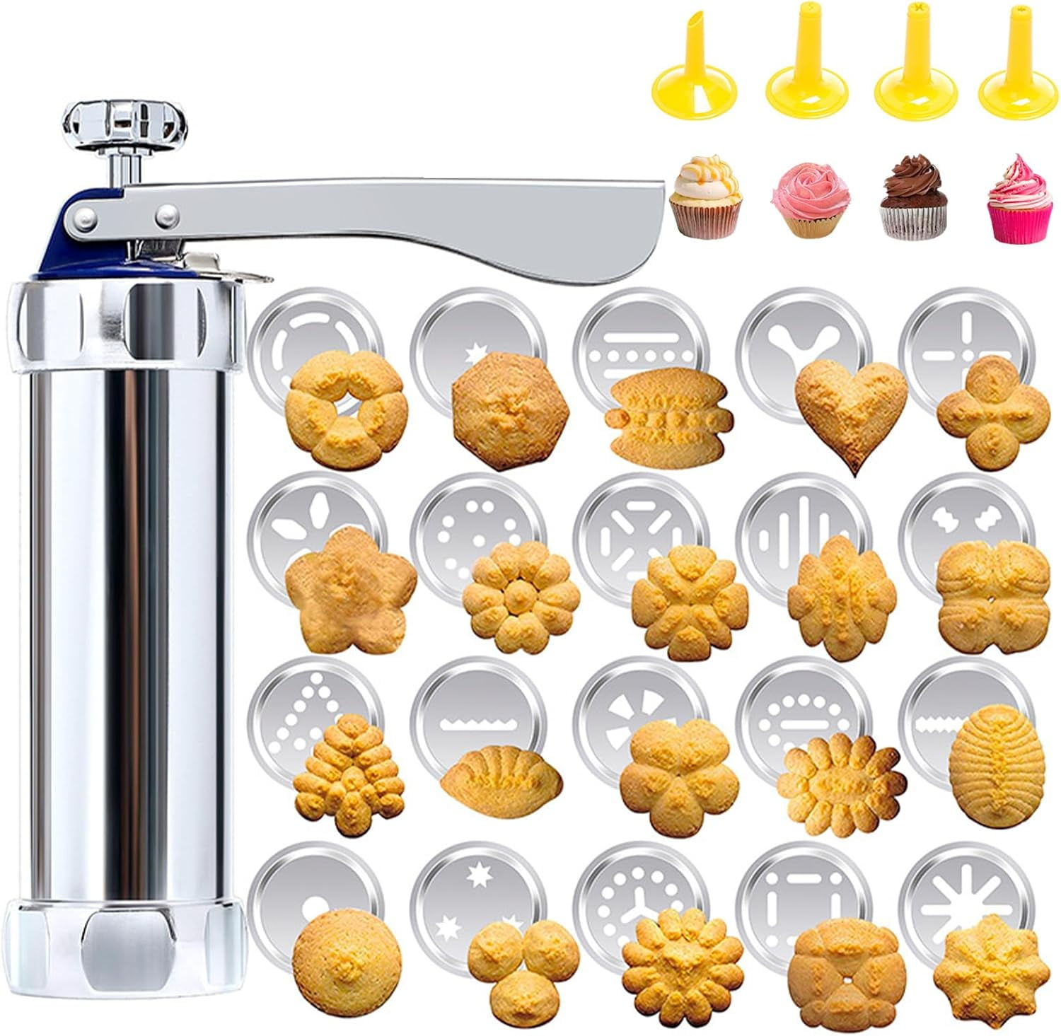 Cookie Press Gun Kit, Stainless Steel Spritz Cookie Press Gun Set with ...