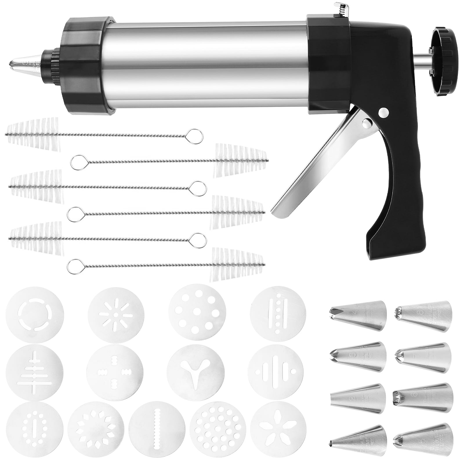 Cookie Press Kit Stainless Steel Cookie Press Decorating Kit Ergonomic ...