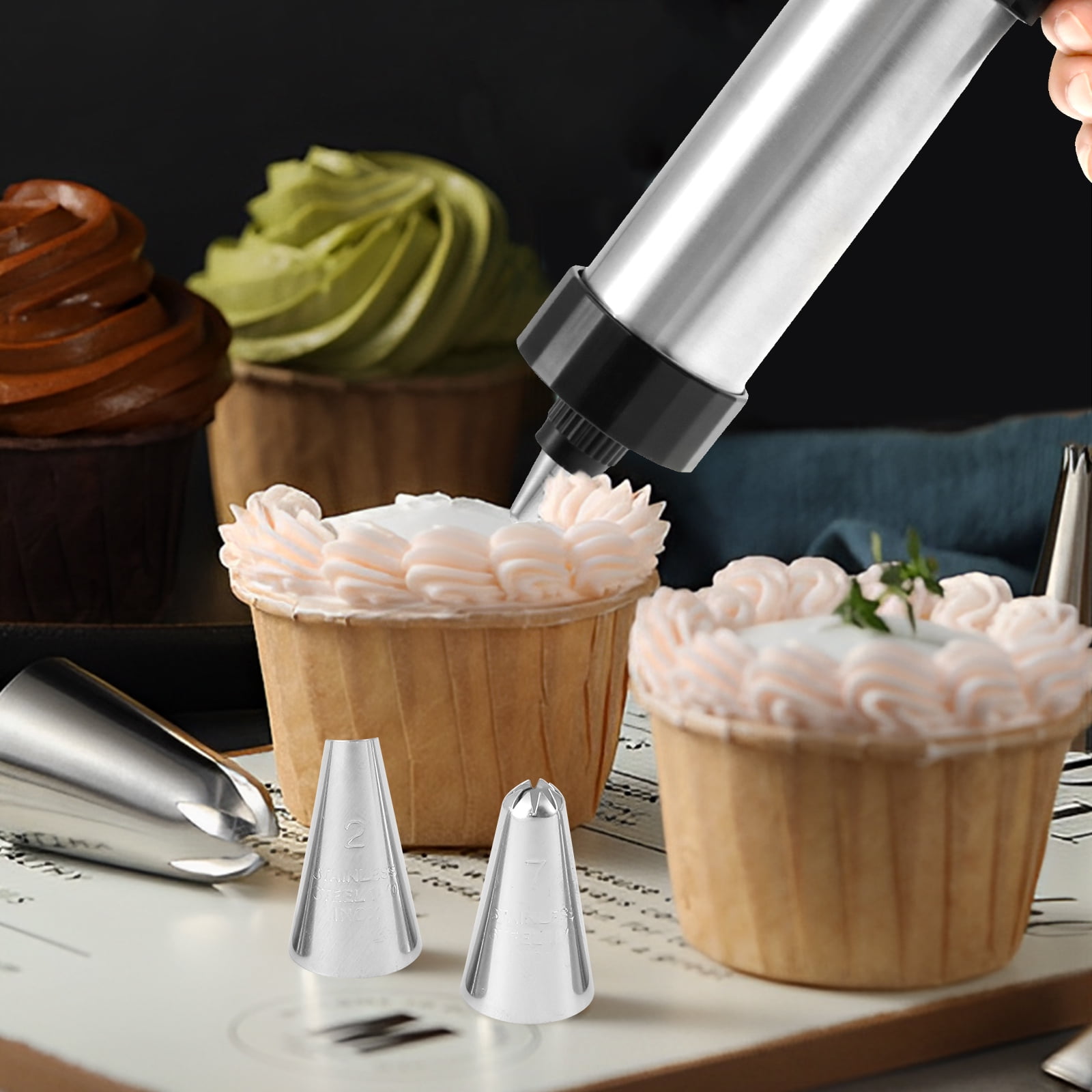 Cookie Press Kit Stainless Steel Cookie Press Decorating Kit Ergonomic ...