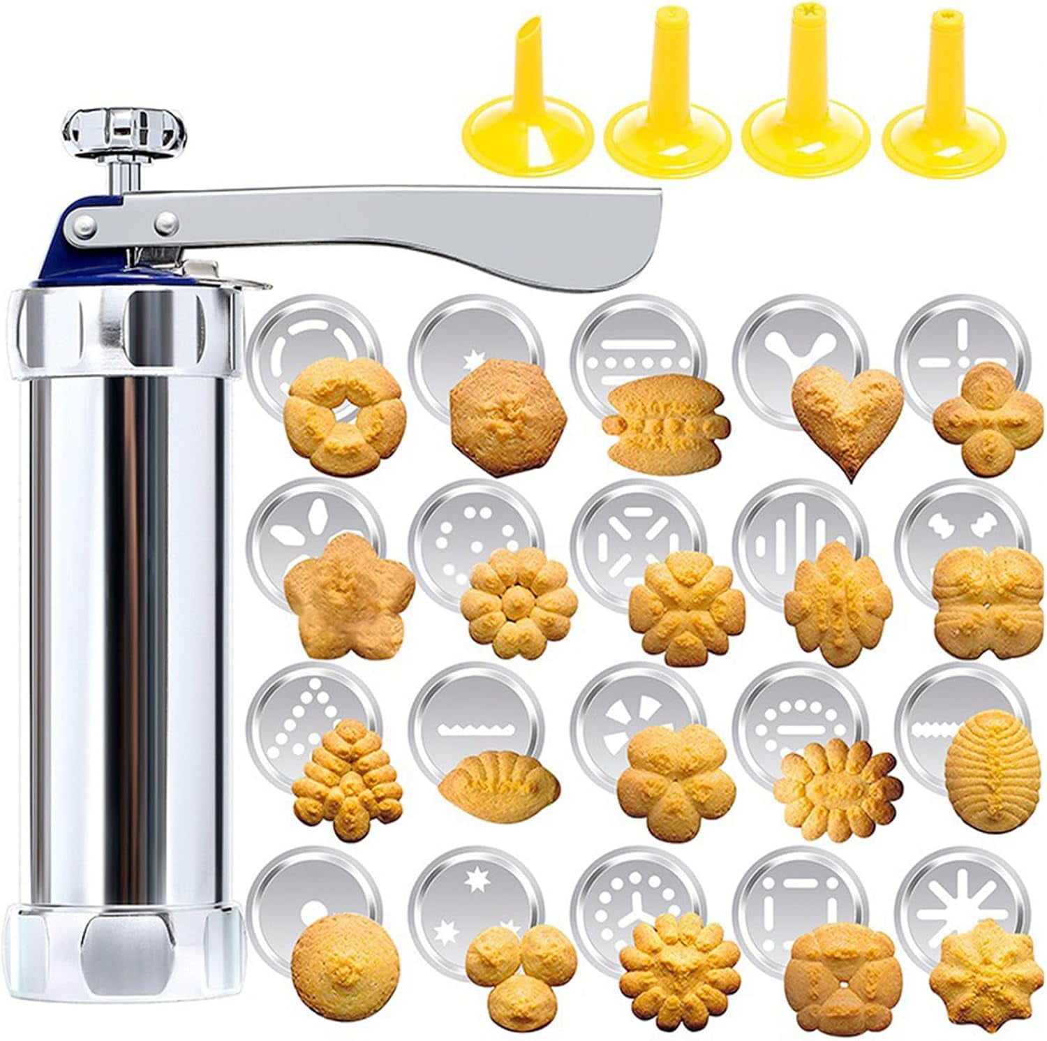 Cookie Press, Stainless Steel Churro Maker Machine Biscuit Press Cookie ...