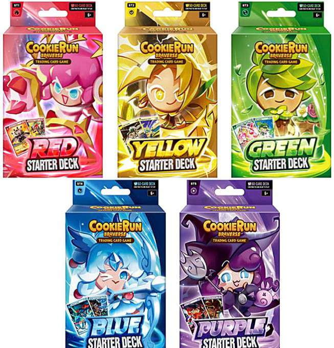 Cookie Run Braverse Trading Card Game Red, Yellow, Green, Blue & Purple ...