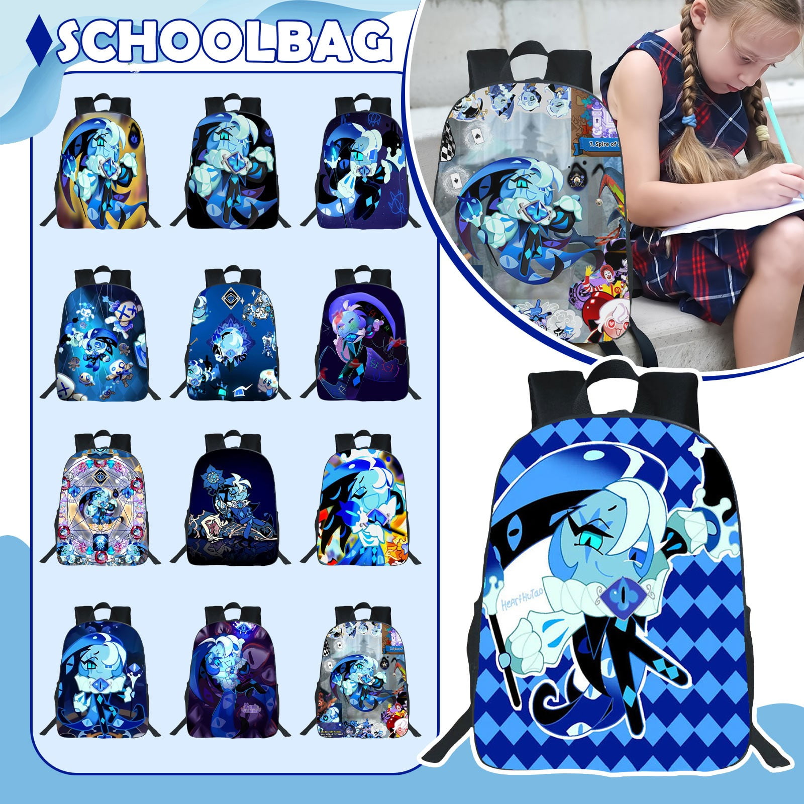 Cookie Run Game Cartoon Backpack for School 1PC Backpack Large Cookie ...