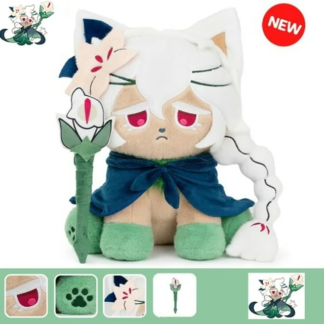 Cookie Run Kingdom 9.8" White Lily Meow Cookie Plush - Soft Huggable Animal Gift Cookie Run ...
