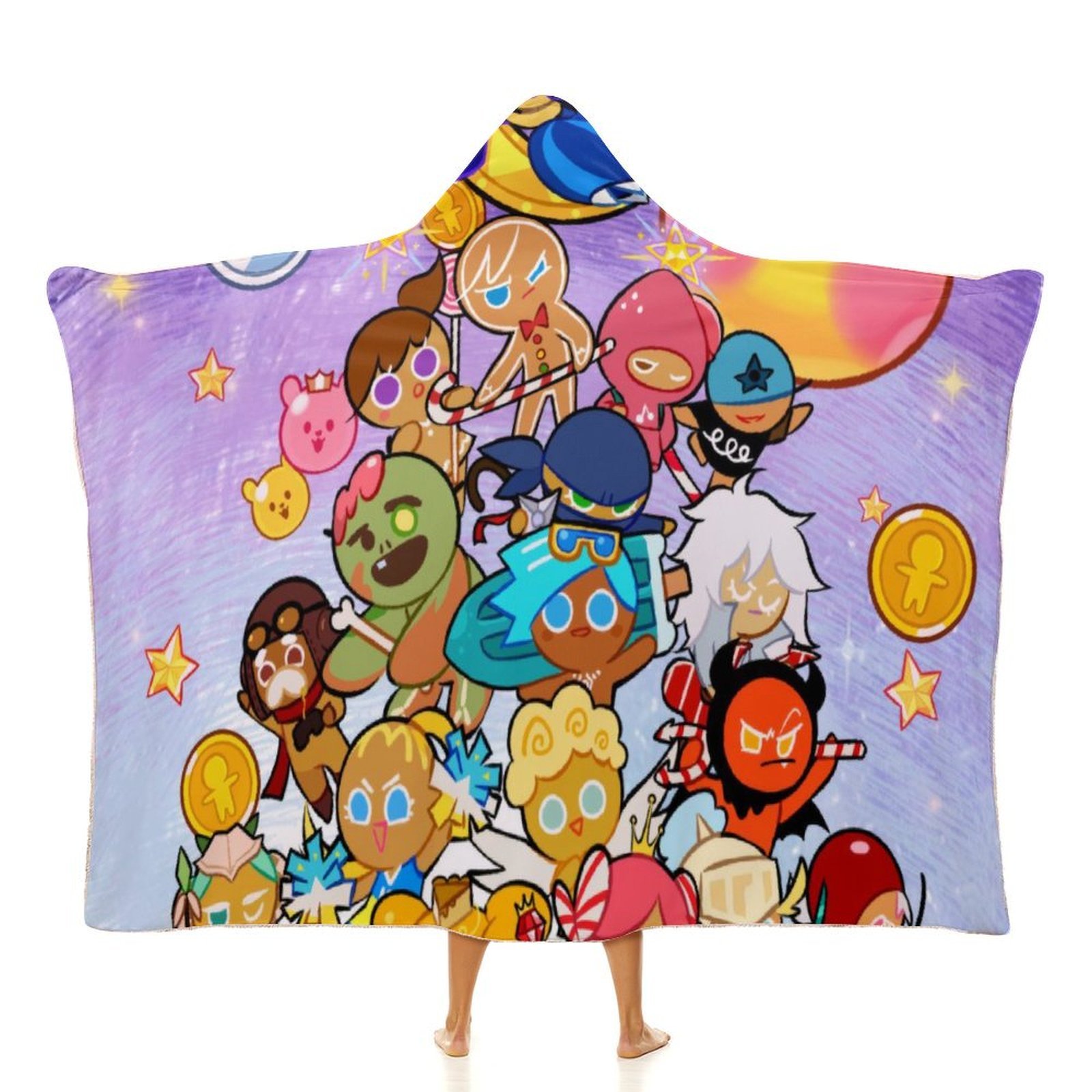 Cookie Run Kingdom Cloak Hooded Blanket Soft Wearable Blanket Hoodie ...