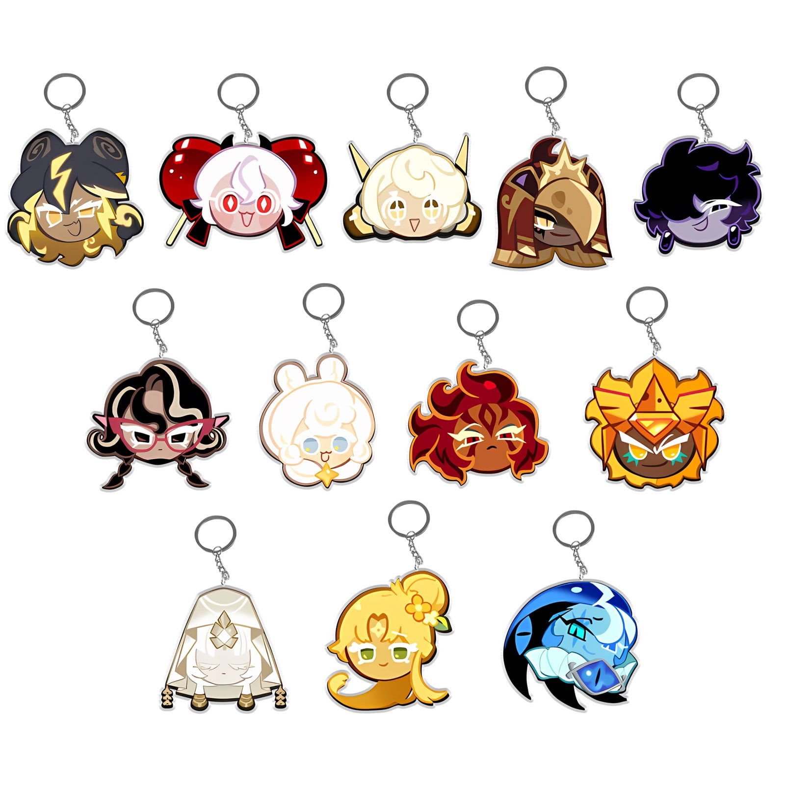 Cookie Run Kingdom Keyrings 12PCS Popular Game Character Headshot ...