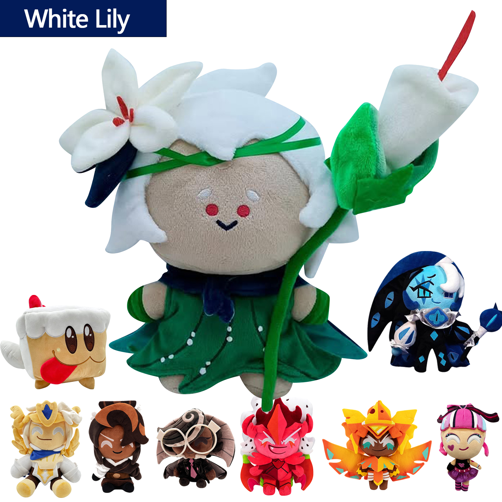 Cookie Run Kingdom Plush Figures Toys, White Lily Cookie, Cookie Run ...