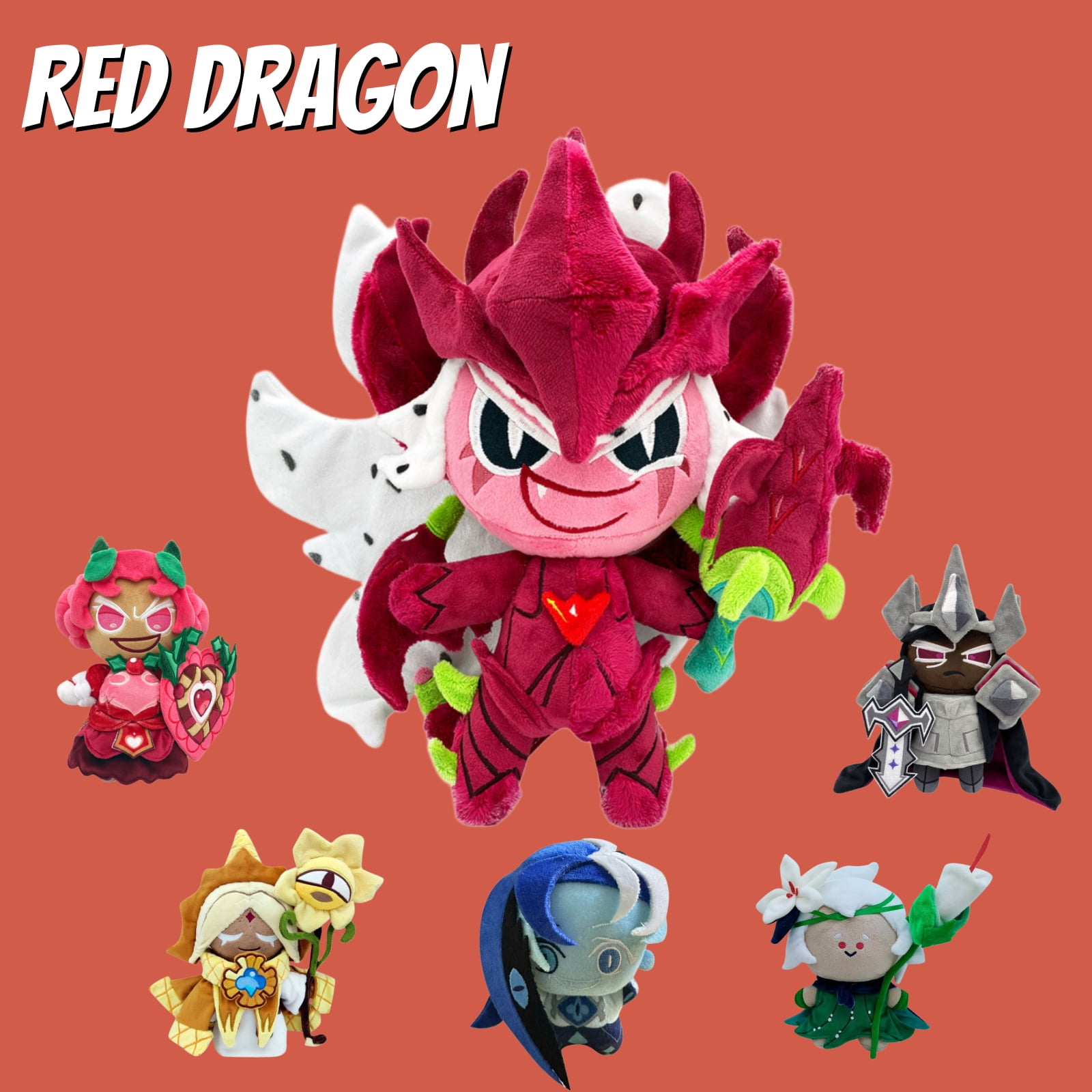 Cookie Run Kingdom Red Dragon Plush - 9.8 Inch Stuffed Figure, Mobile ...