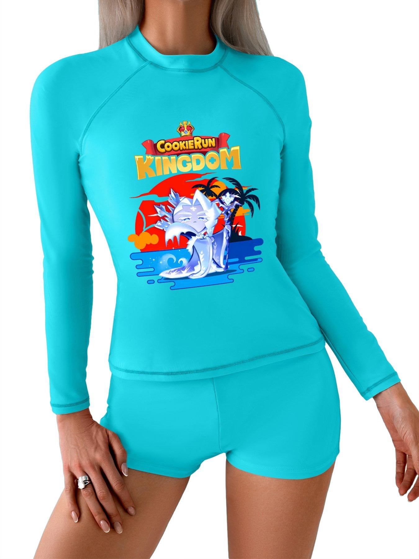 Cookie Run Kingdom Women's Surf Suit Set Slim Conservative Swimsuit ...