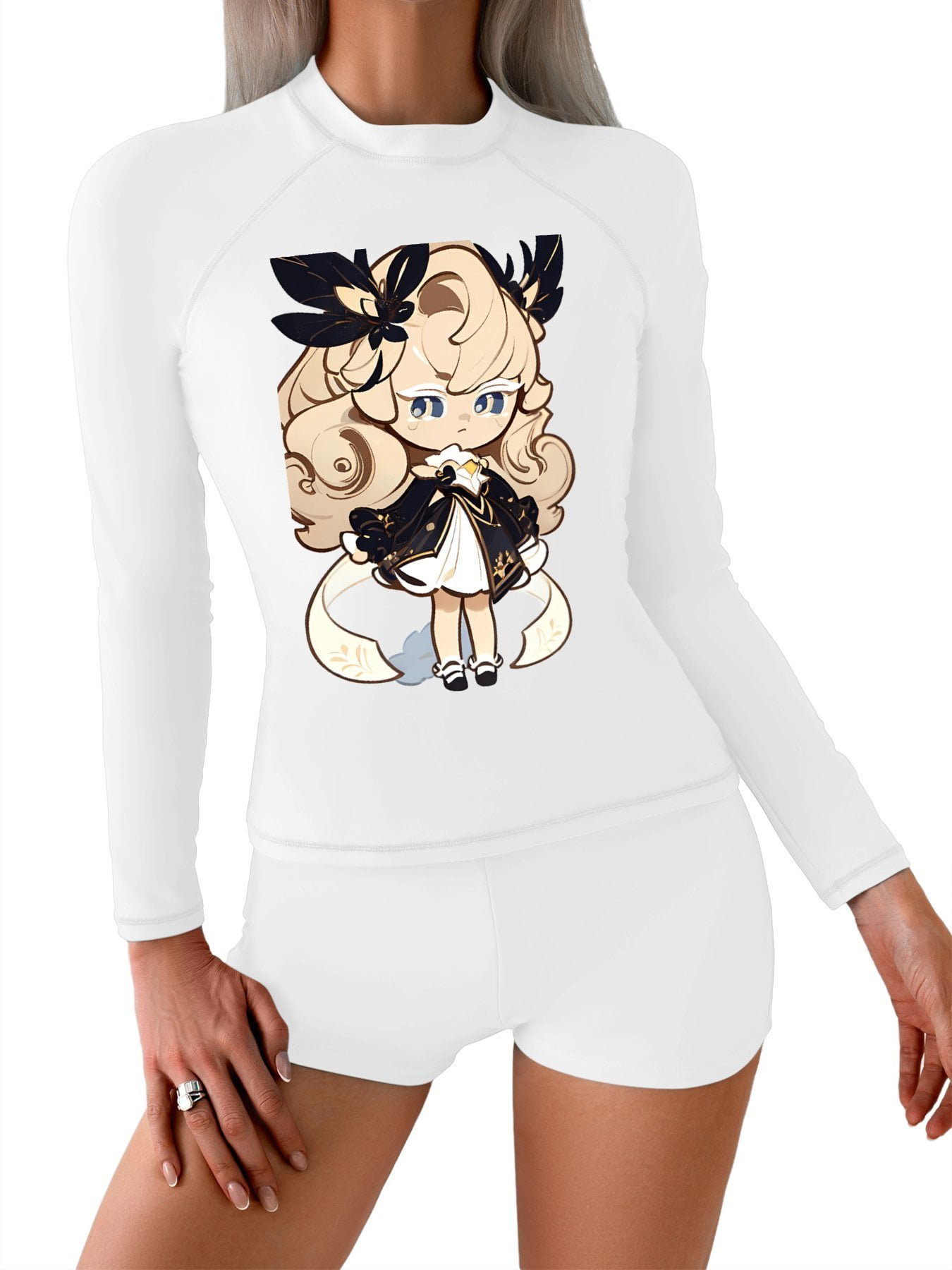 Cookie Run Kingdom Women's Surf Suit Set Slim Conservative Swimsuit ...