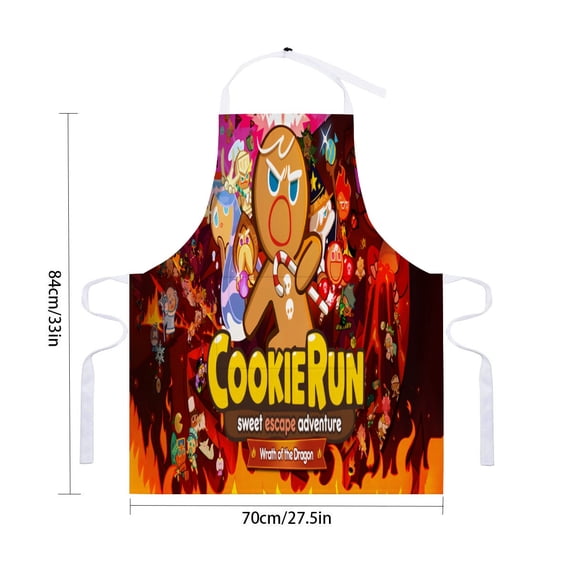 Cookie Run apron featuring pockets and waterproof fabric, suitable for ...