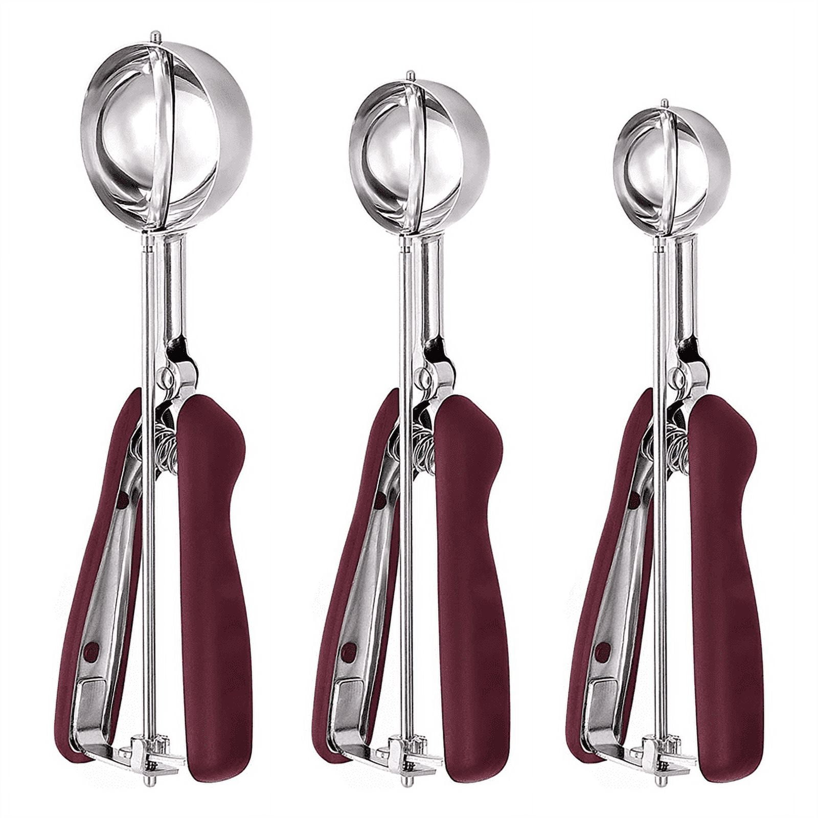 Cookie Scoop for Baking Set of 3, Ice Cream Stainless Steel, Dough ...