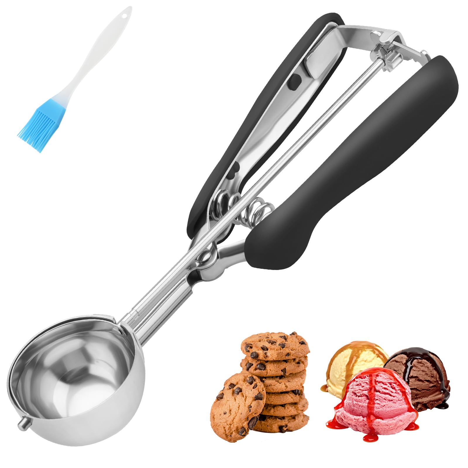 Cookie Scoops for Baking Set, 18/8 Stainless Steel Ice Cream Scoop, 1 ...