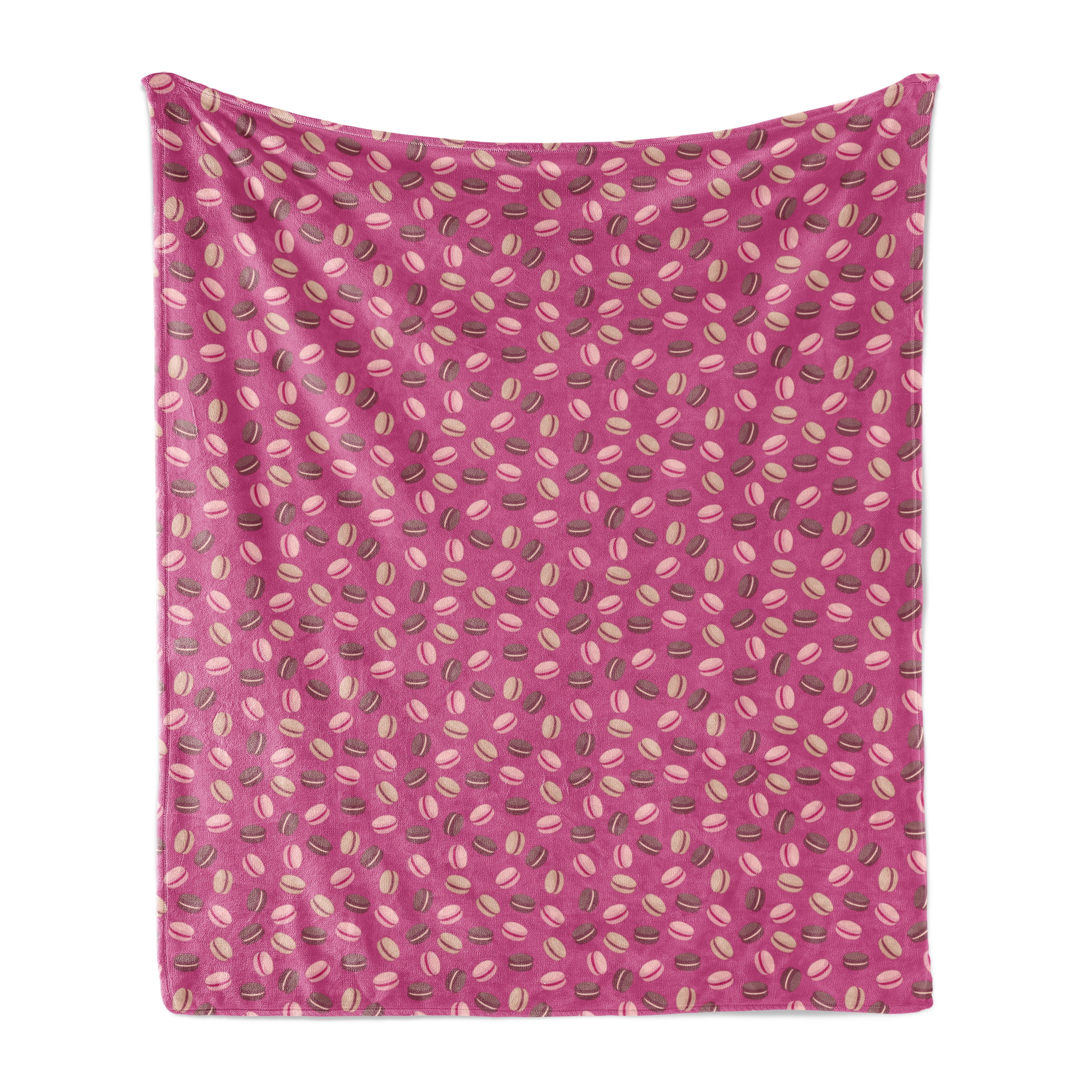 Cookie Soft Flannel Fleece Throw Blanket, Macaroons with Cream in ...