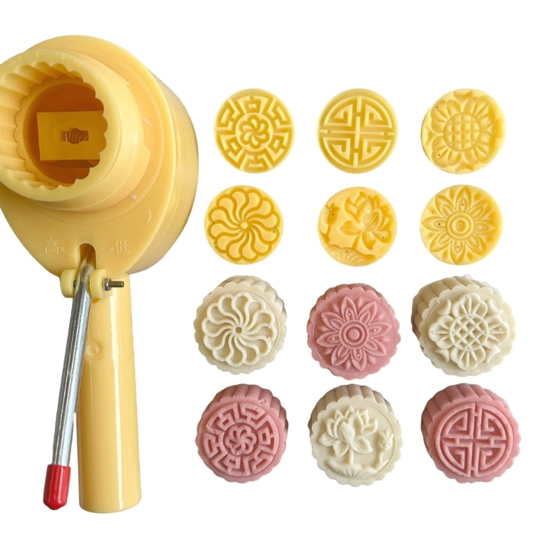 Cookie Stamps Flower Pattern Moon Cake Molds Hand Pressure Moon Cake ...