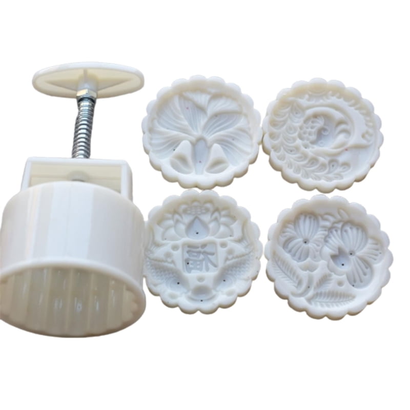 Cookie Stamps Flower Pattern Mooncake Mold Hand-Pressure Moon Cake ...