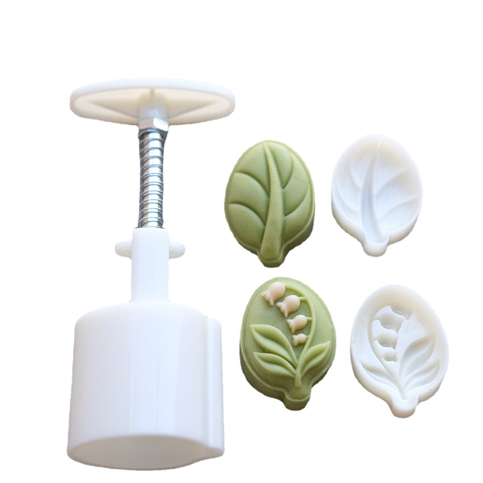 Cookie Stamps Leaf Shaped Mooncake Mold Hand-Pressure Moon Cake Makers ...