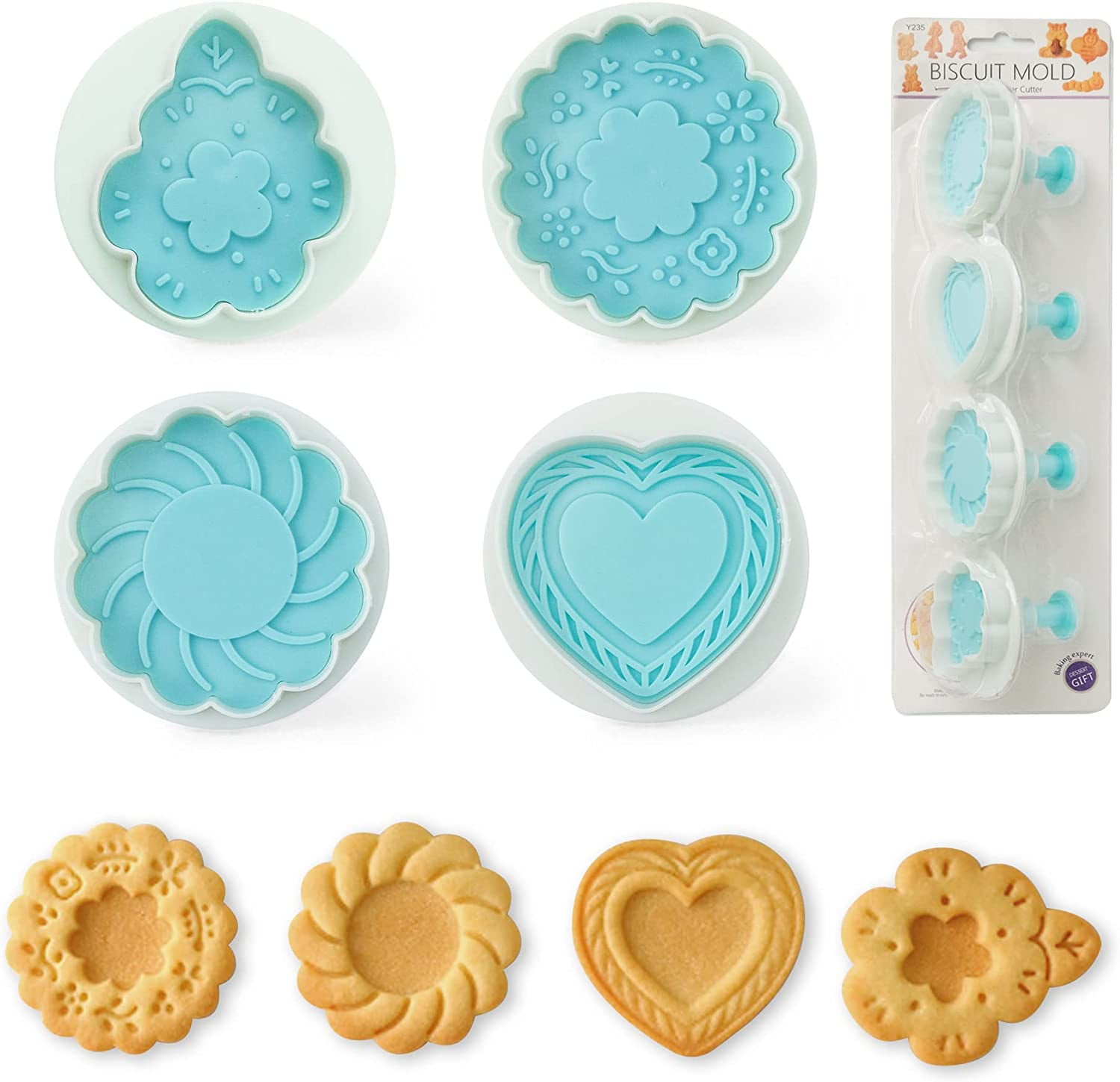 Cookie Stamps Set of 4, Cookie Pss Mold, Decorating Supplies for DIY ...