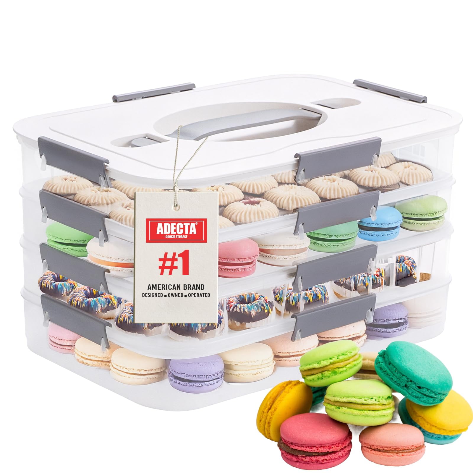 Cookie Storage Containers with Lids, 4-Layer Stackable Cookie Storage ...