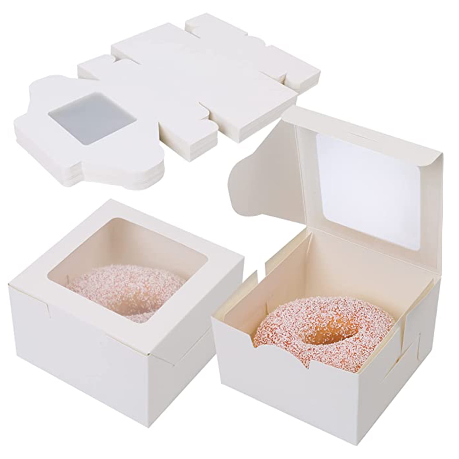 KGJQ Bakery Boxes 10.1 x 10.1 x 6.3 cm Cake Box, Food Grade, Eco ...