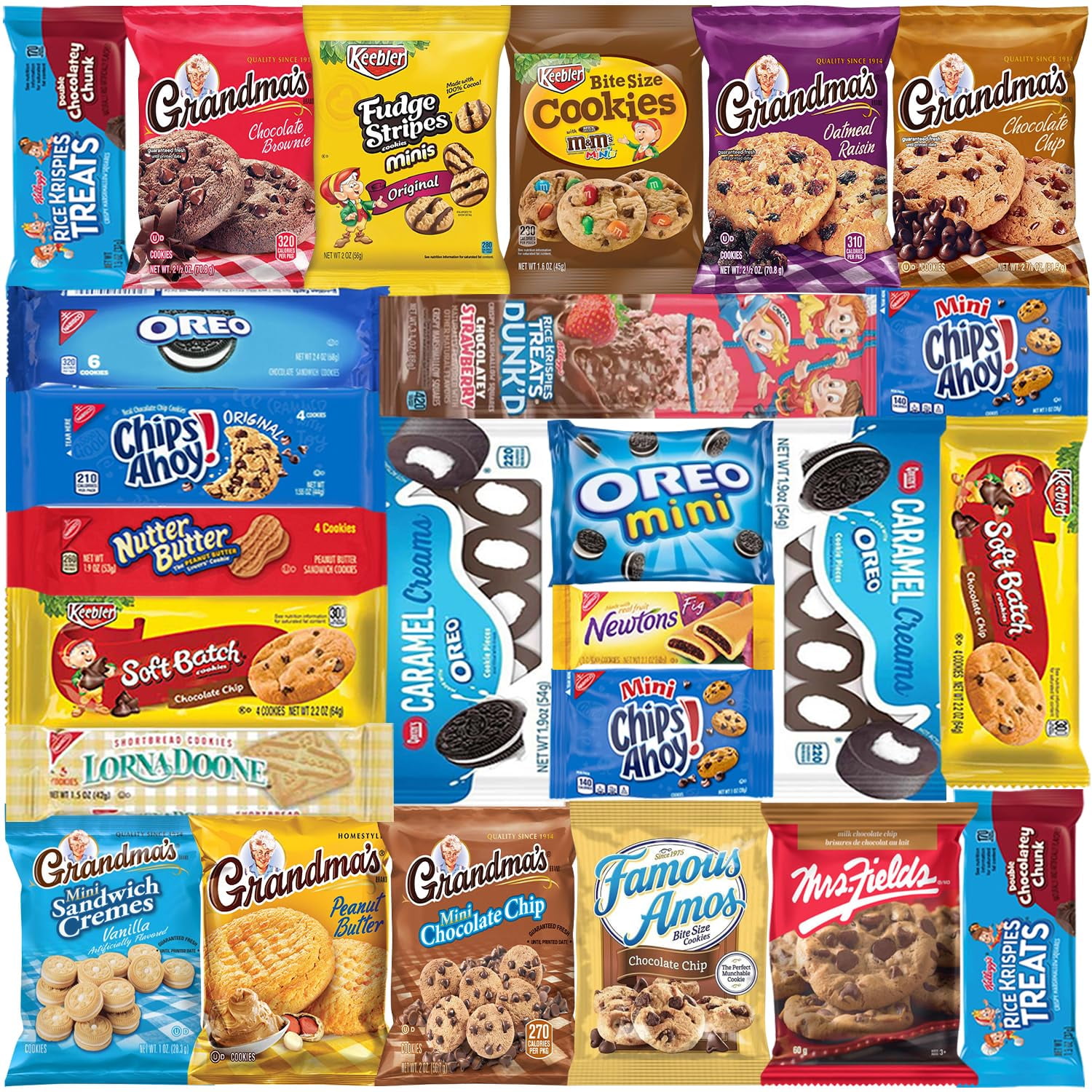 Cookie Variety Pack - 25 Piece Assortment - Bulk Cookies Individual Packs - Snack Size Cookie ...