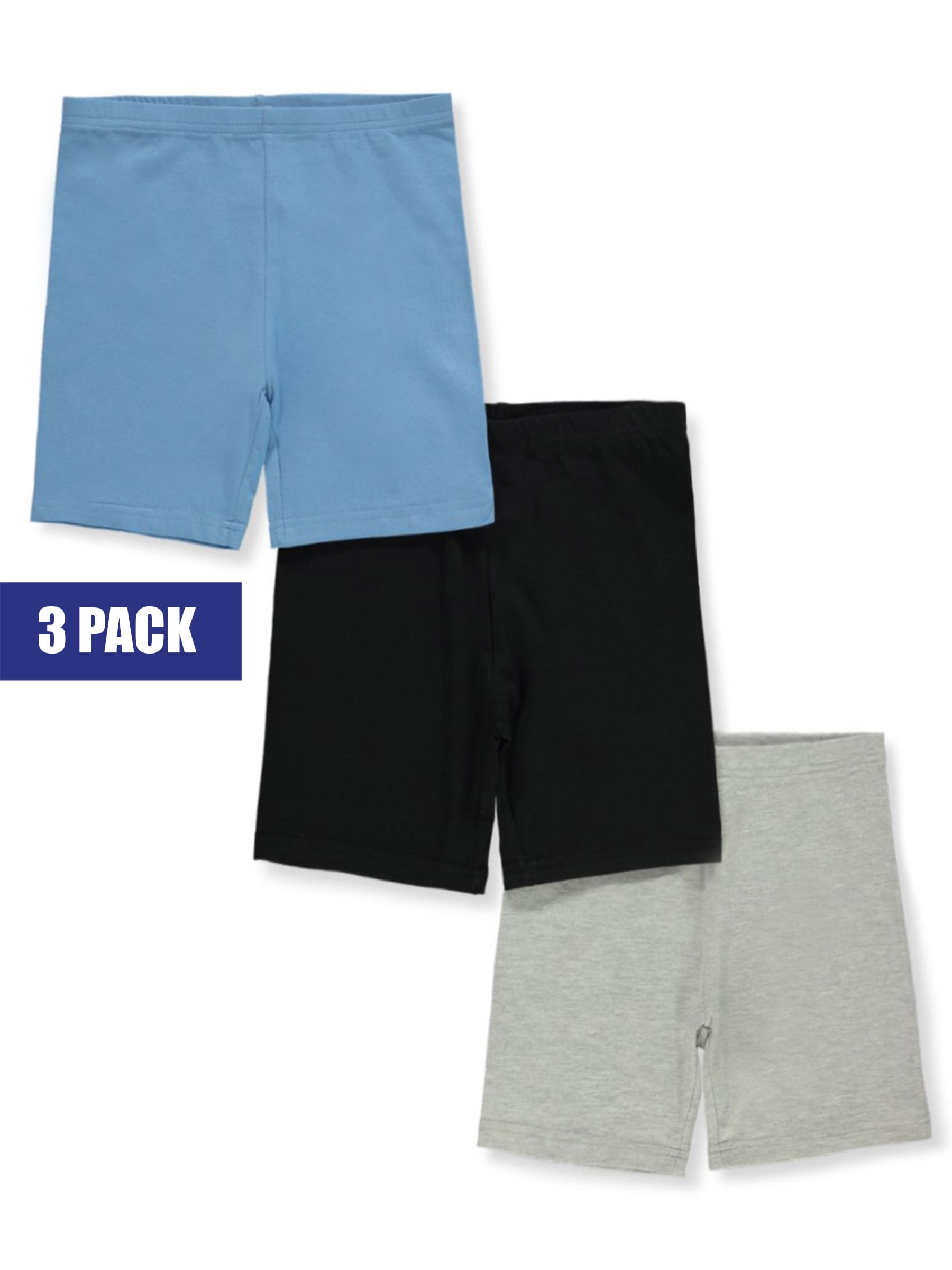 Cookie's Girls' 3-Pack Bike Shorts Color: black/gray/light blue Size: 4 - Walmart.com