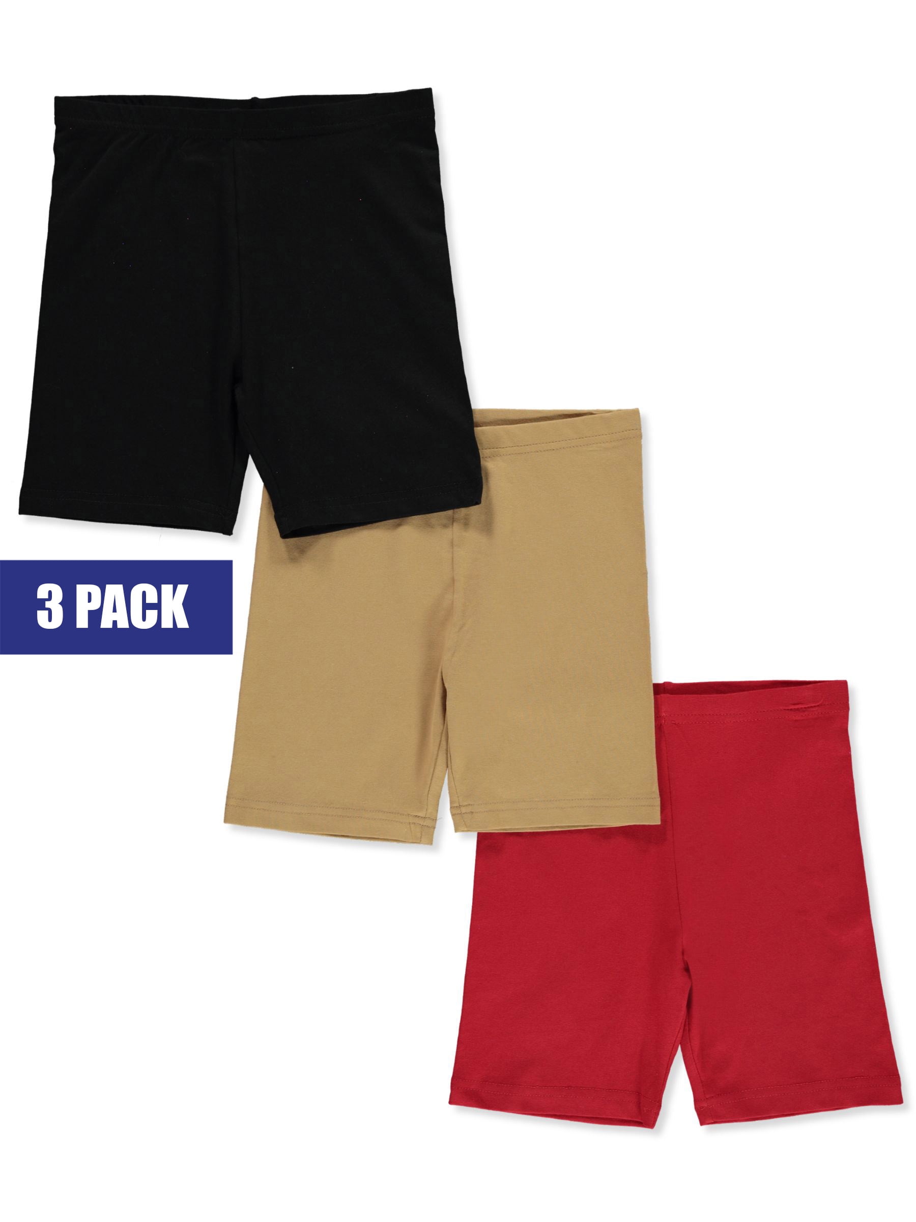 Cookie's Girls' 3-Pack Bike Shorts Color: black/iced coffee/red Size: 7 - 8 - Walmart.com