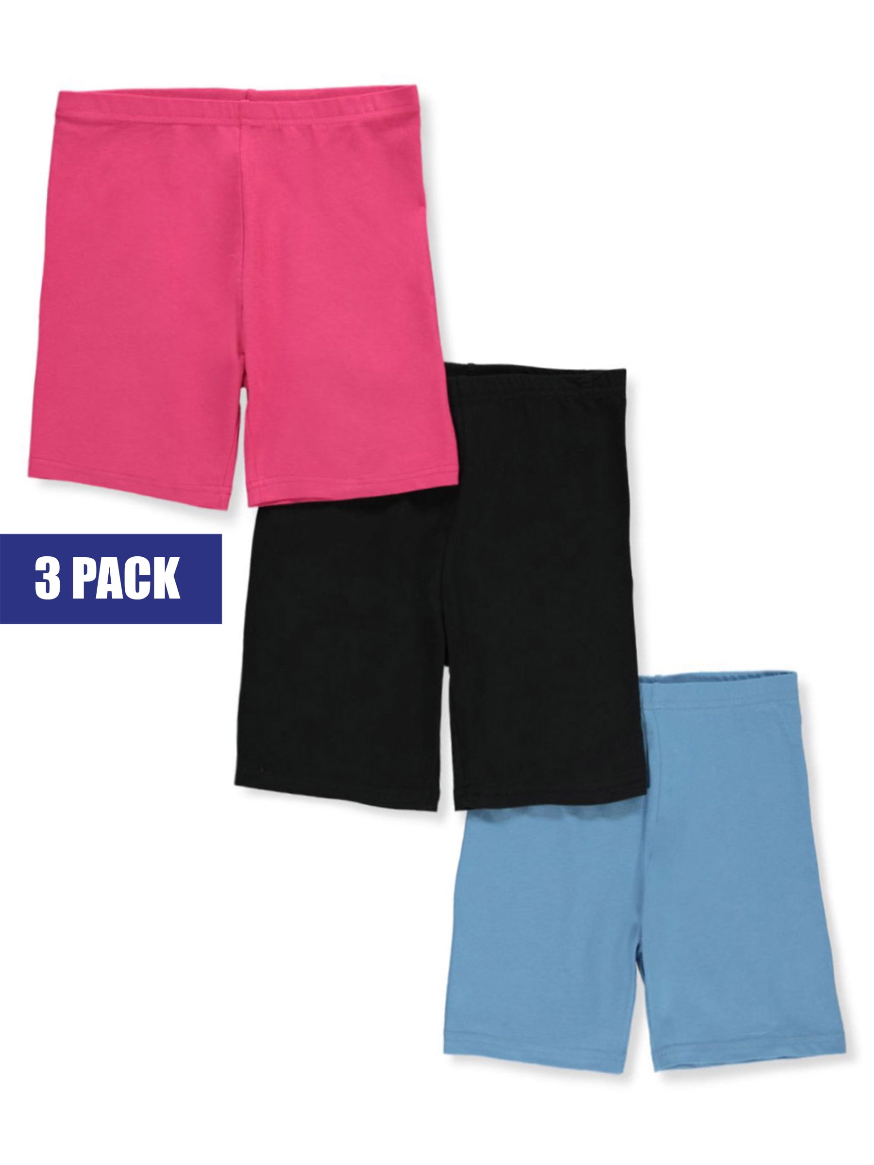 Cookie's Girls' 3-Pack Bike Shorts Color: black/rasp/light blue Size ...