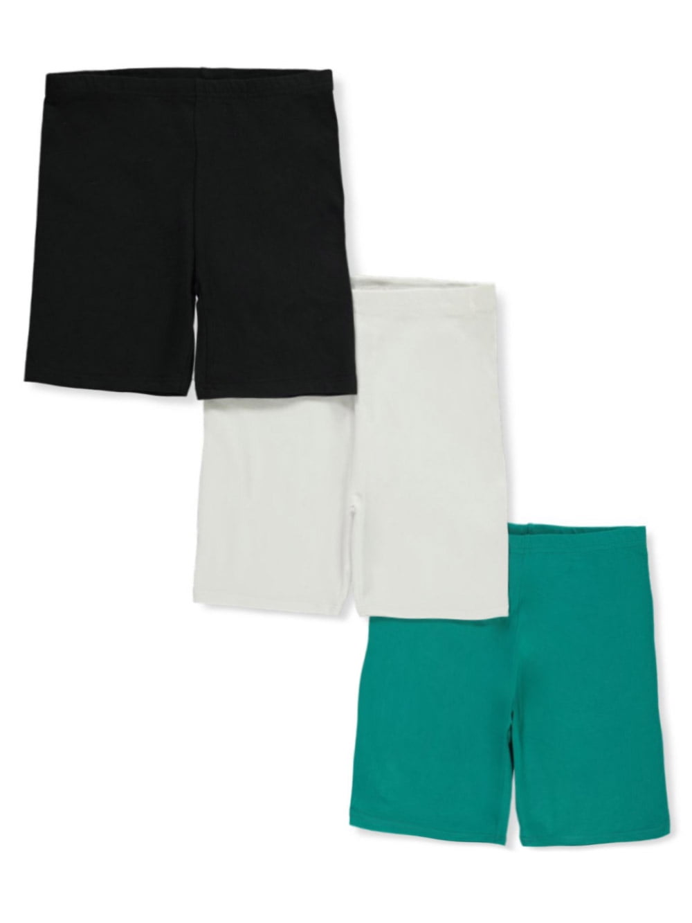Cookie's Girls' 3-Pack Bike Shorts - black/teal/white, 4 (Little Girls ...