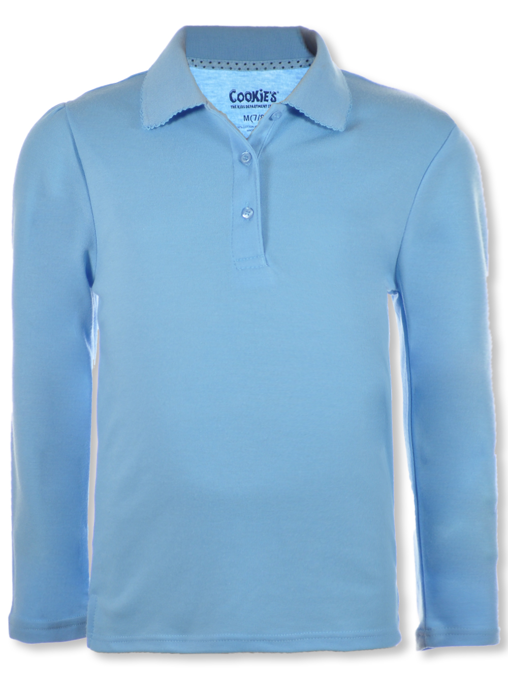 Cookie's Girls' L/S Picot Trim Polo Color: blue Size: 14 - 16 - Walmart.com