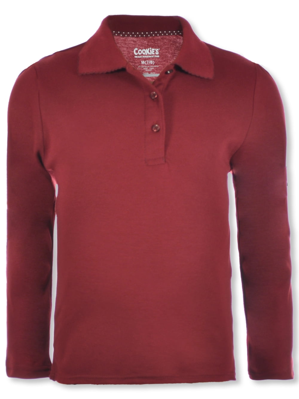 Cookie's Girls' L/S Picot Trim Polo - burgundy, 18 - 20 (Big Girls Plus ...