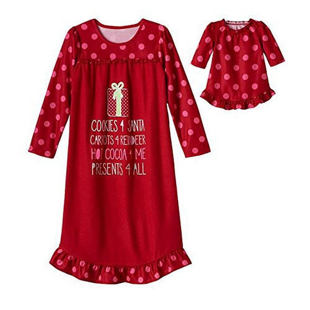 Cookies 4 Santa Red Holiday Nightgown with Matching Doll Gown, Size 5/6 ...