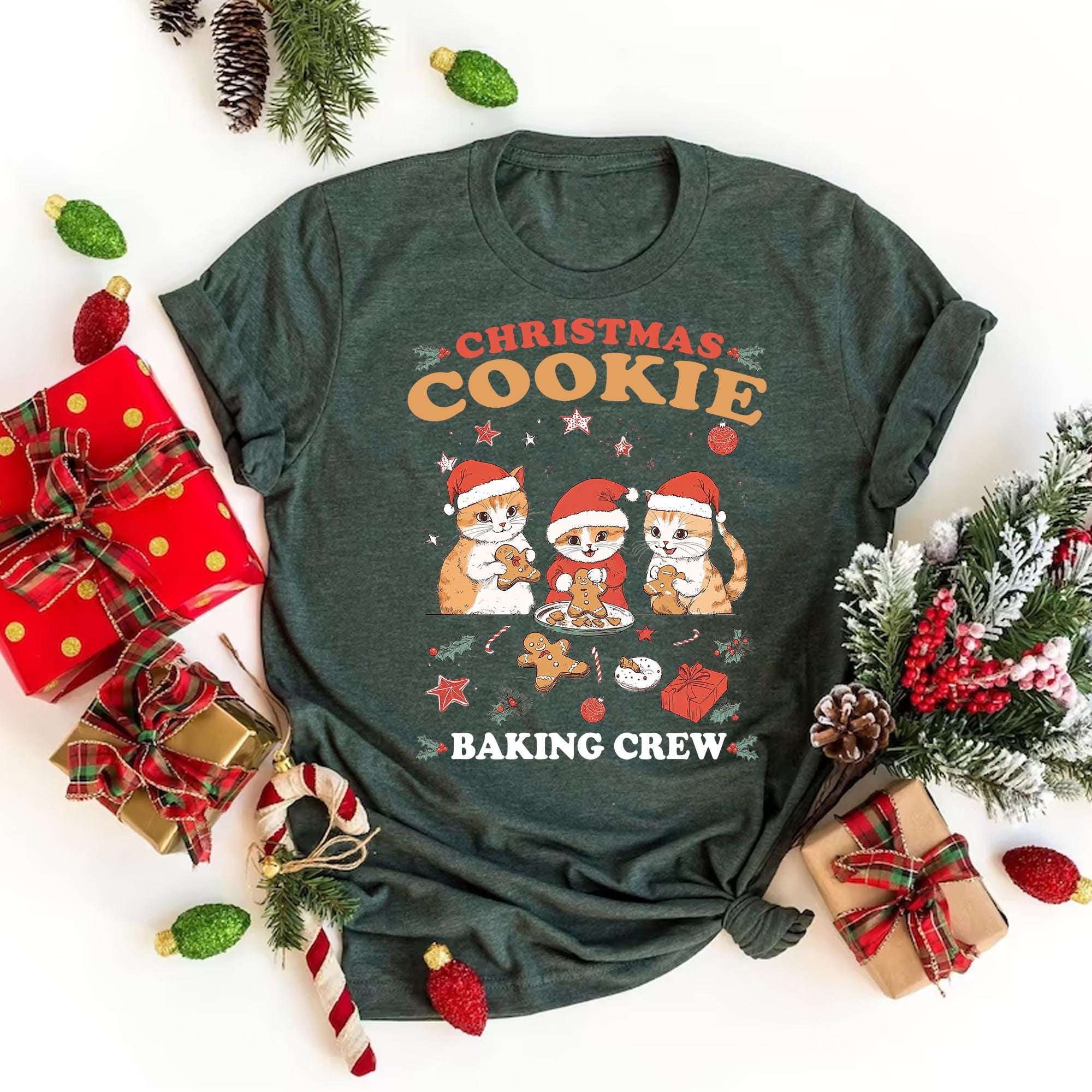 Cookies Bake Christmas Shirt, Cookies Squad Christmas Shirt, Cat Bakery ...