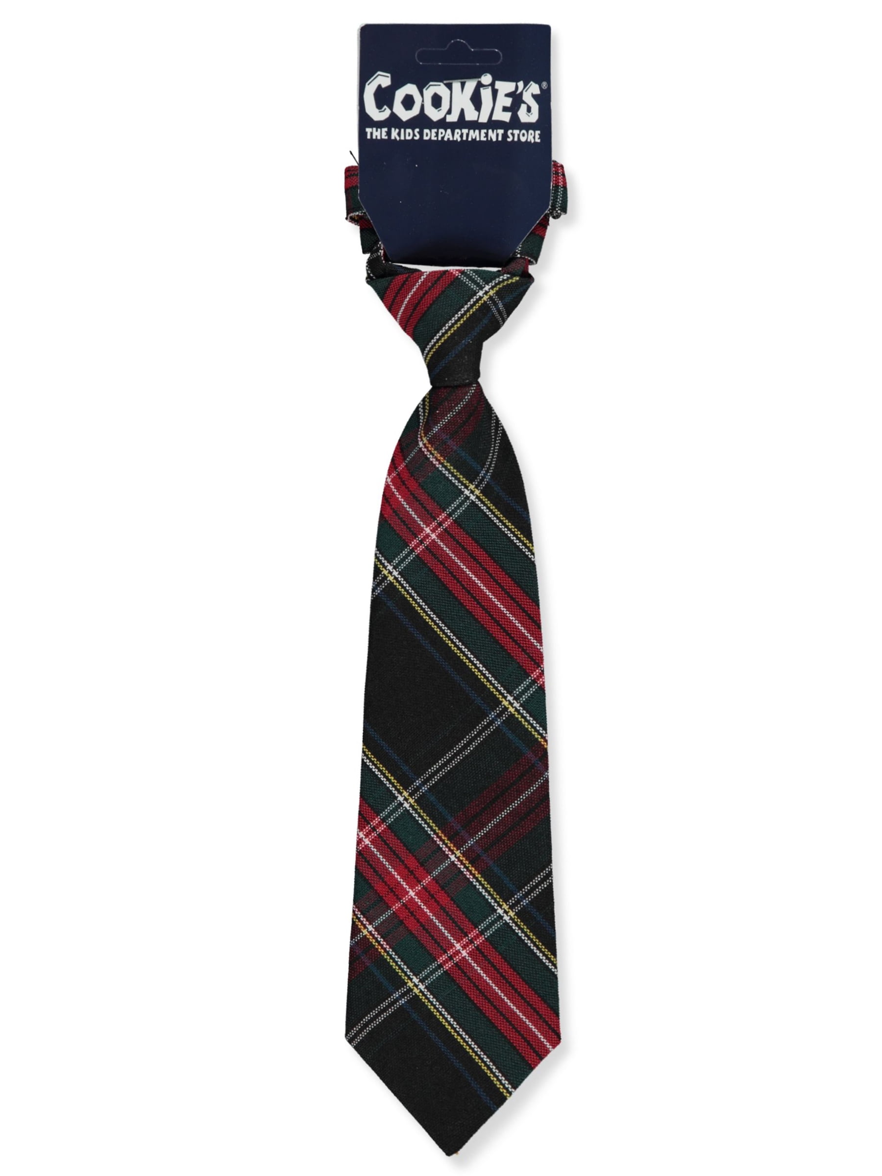 Cookies Boys' Banded Tie Color: black/red/white/gold *plaid #63* Size ...