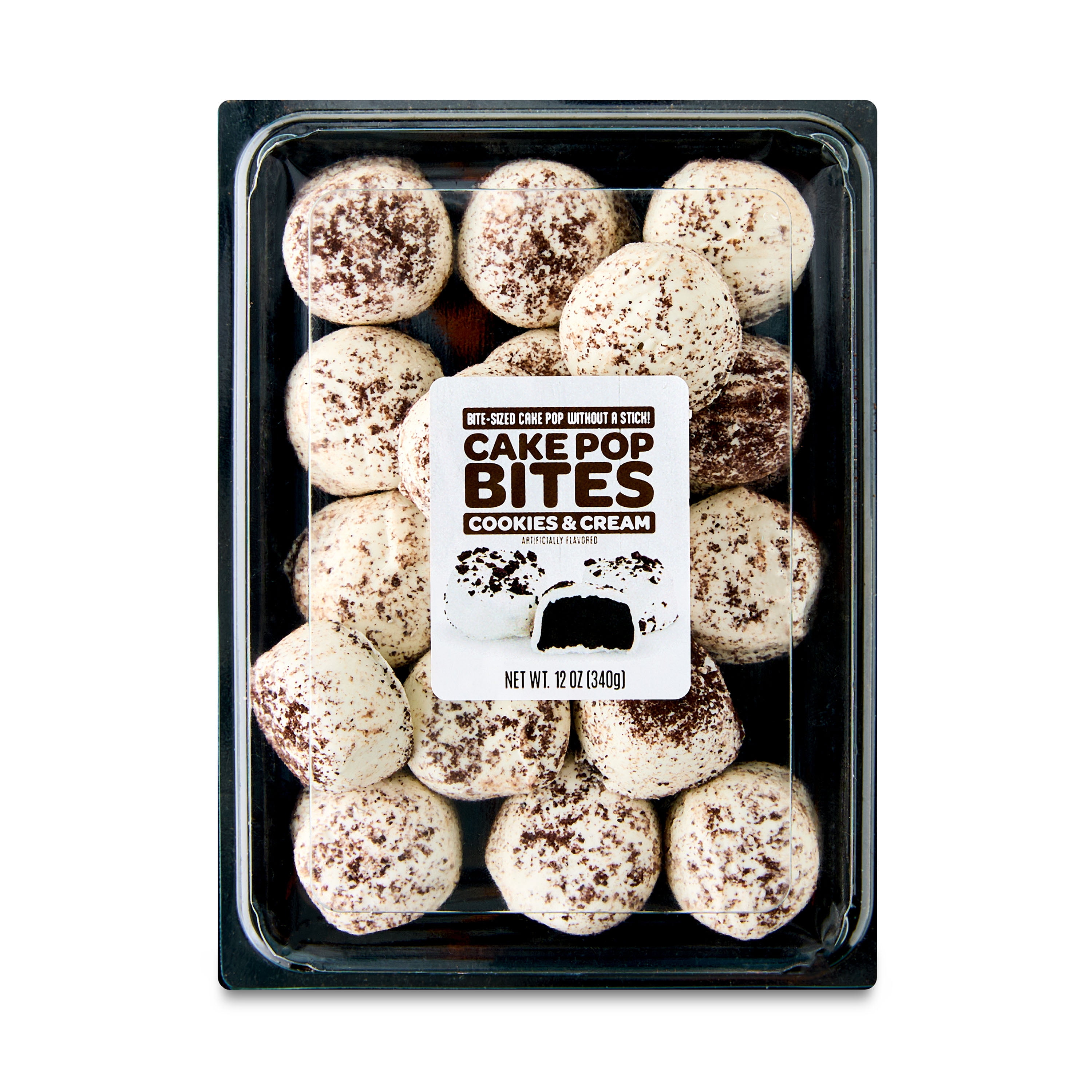 Bite Sized Cake Pop Bites, Cookies & Cream Cake, 12 oz, Ready to Eat ...